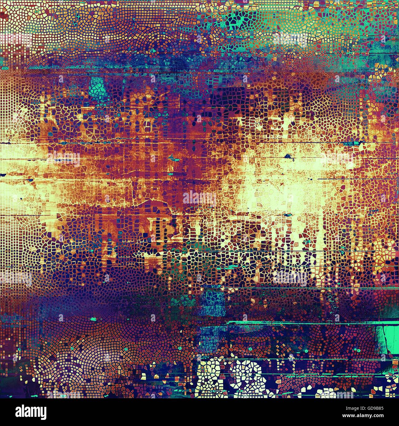 Retro vintage style elements on aged grunge texture. With different ...