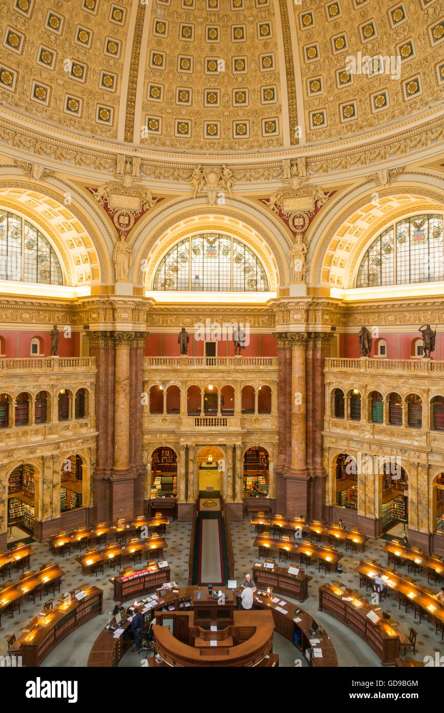 Library of Congress Washington DC reading room Stock Photo - Alamy