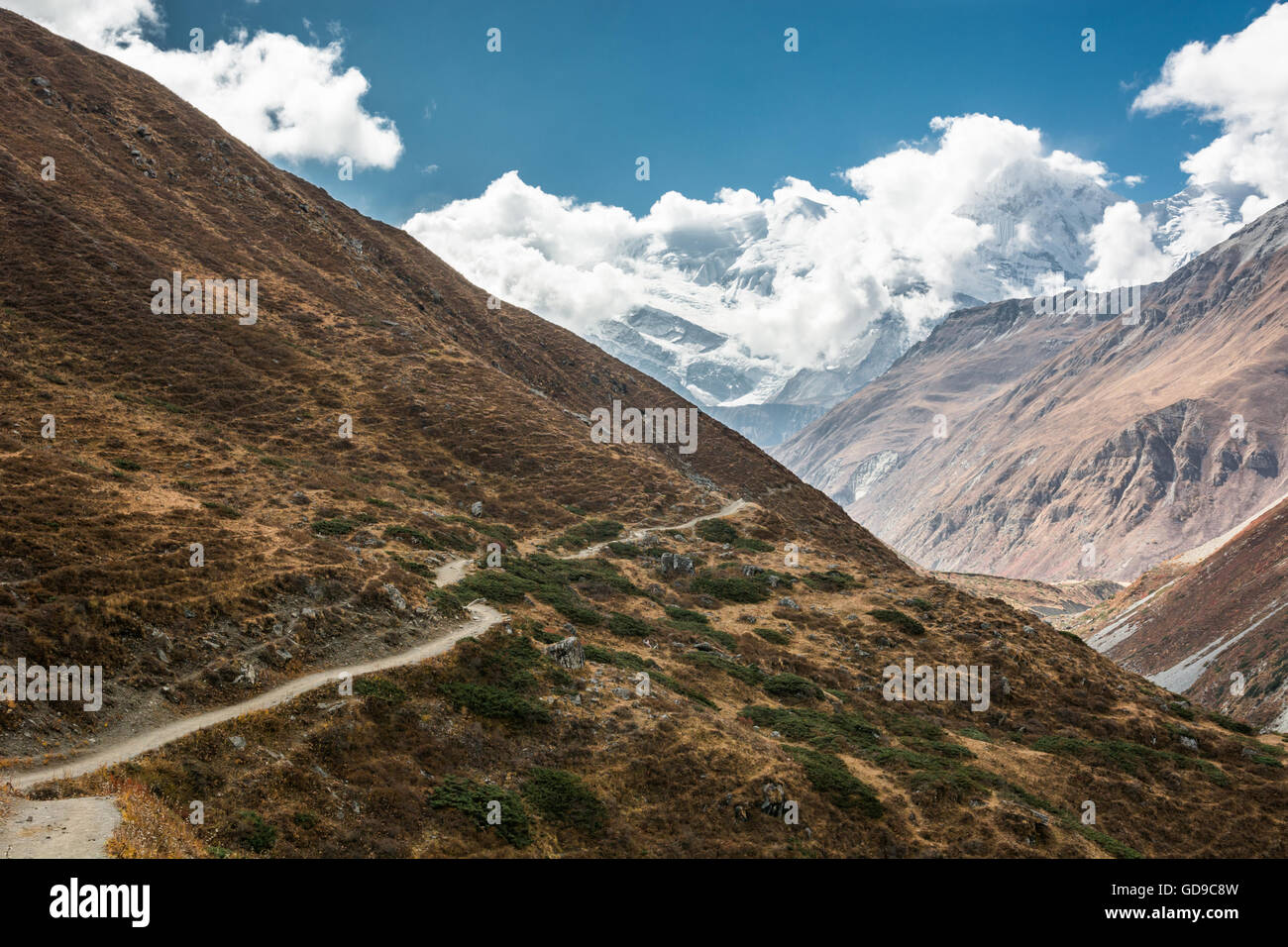Mountain trail on a steep slope Stock Photo - Alamy