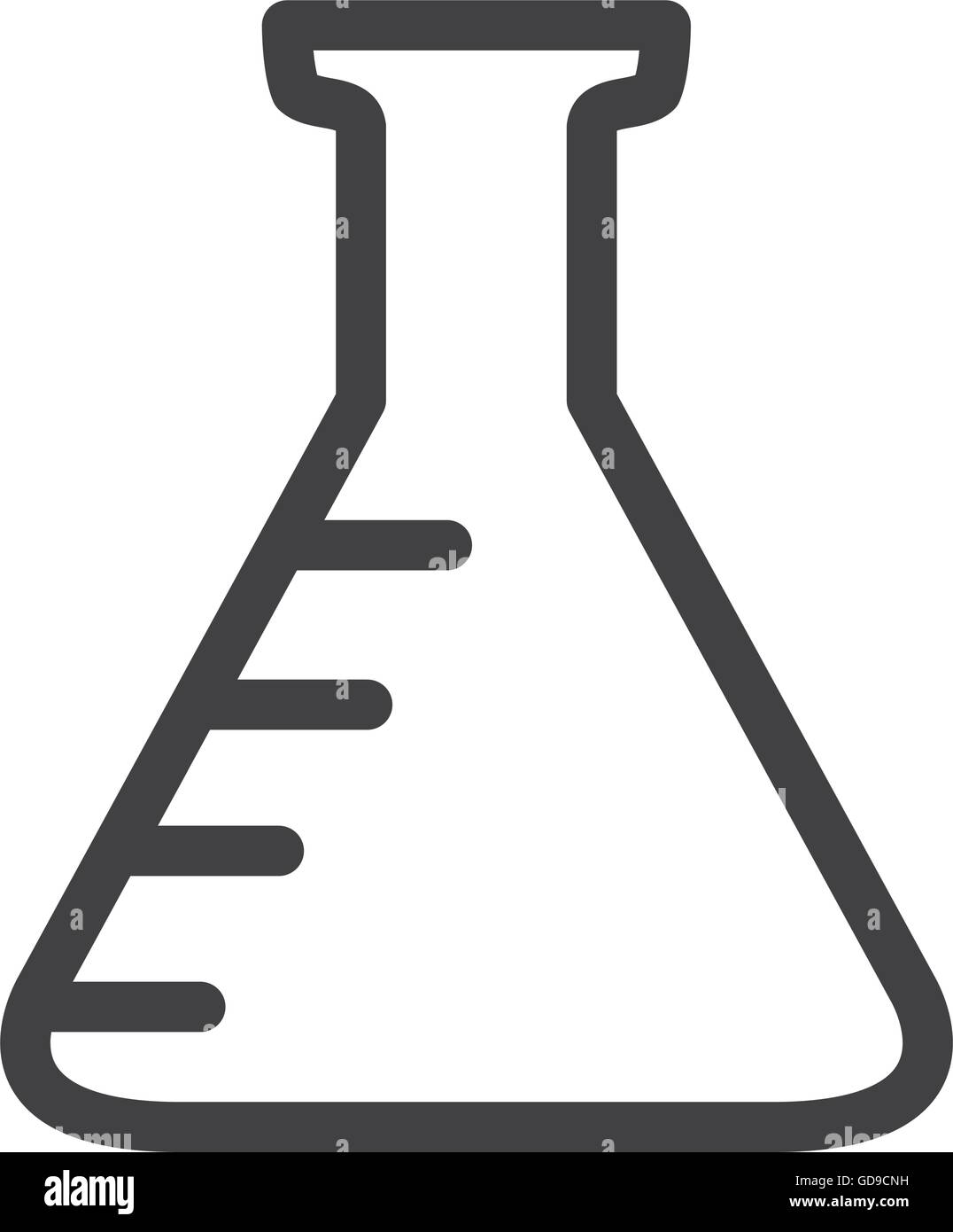 Chemistry flask icon in black and white colors Stock Vector Image & Art ...