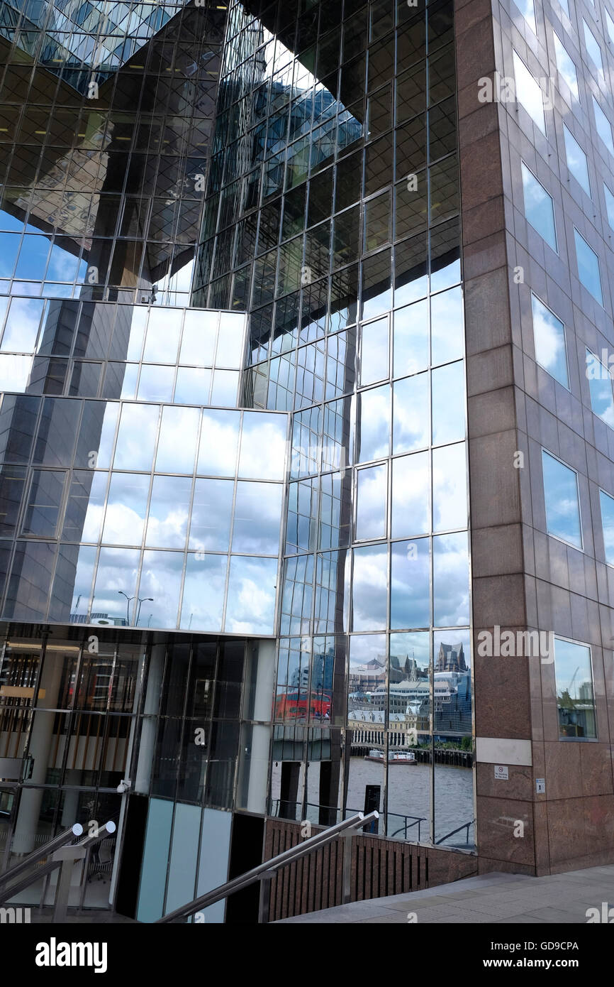 Reflections of buildings in the CBD and financial district in London ...