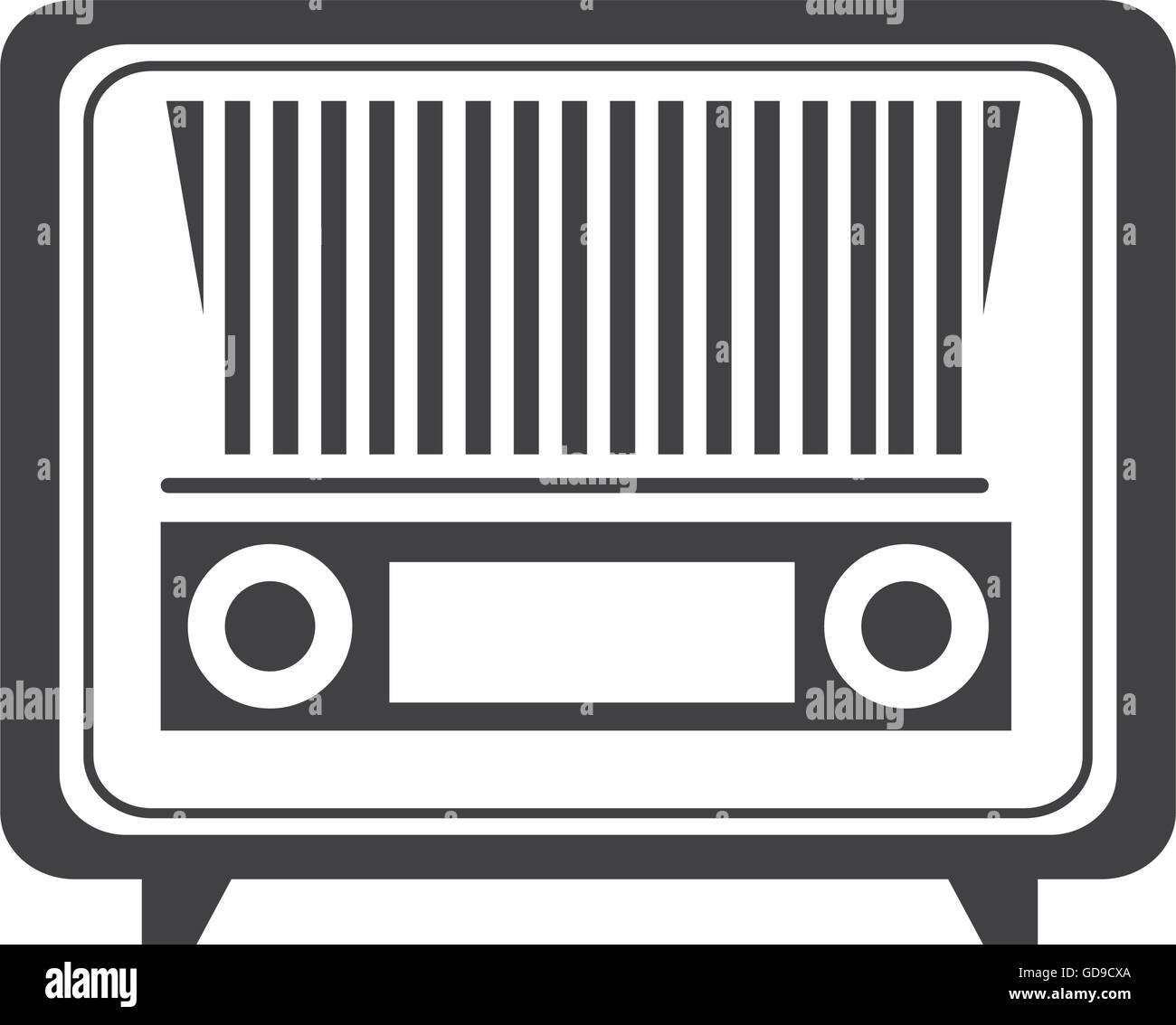 Antique radio stereo in black and white colors Stock Vector Image & Art ...