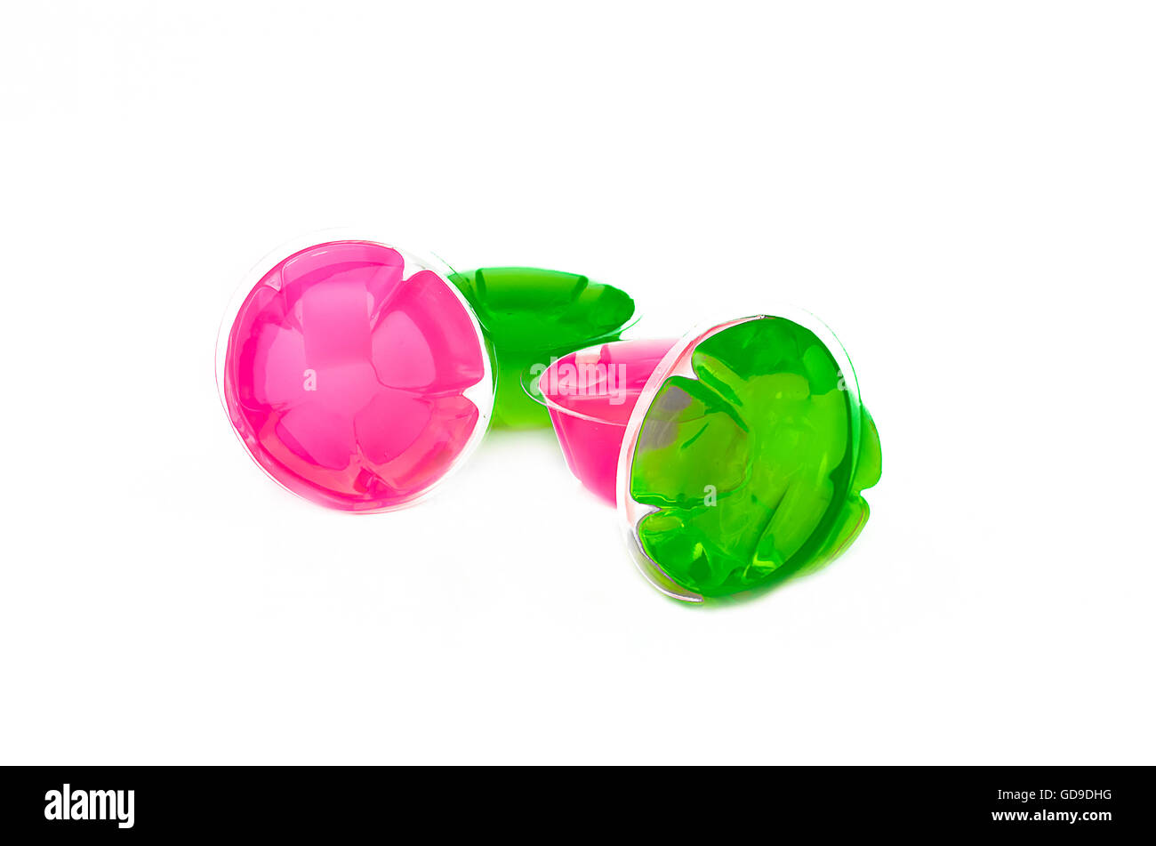 Jelly Pink and Green on white background Stock Photo - Alamy