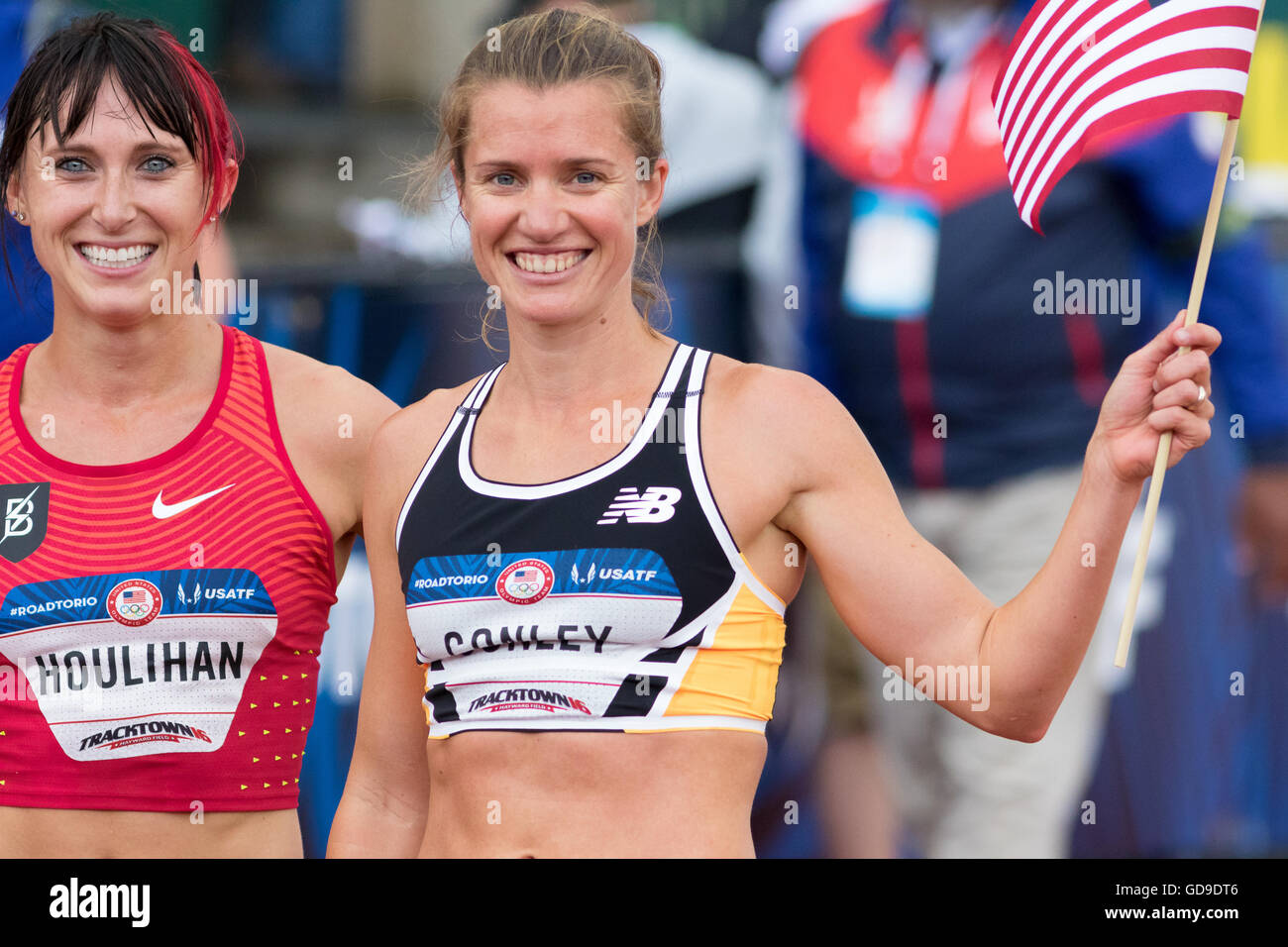 Eugene, USA. 10th July, 2016. Kim Conley (3rd place) and Shelby ...