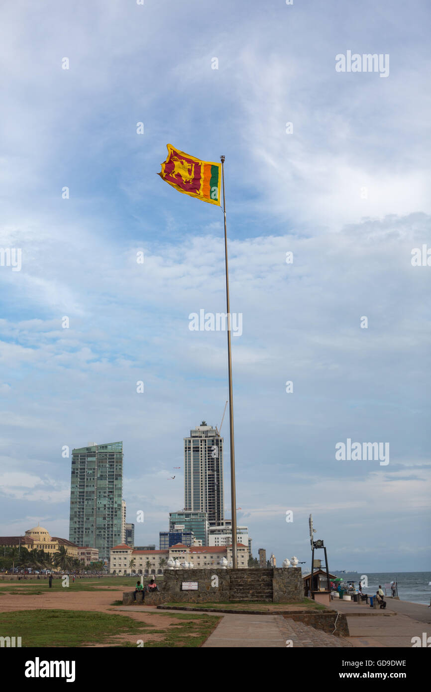 Sri Lankan flag flying over Galle Face Green, Colombo Sri Lanka Stock ...