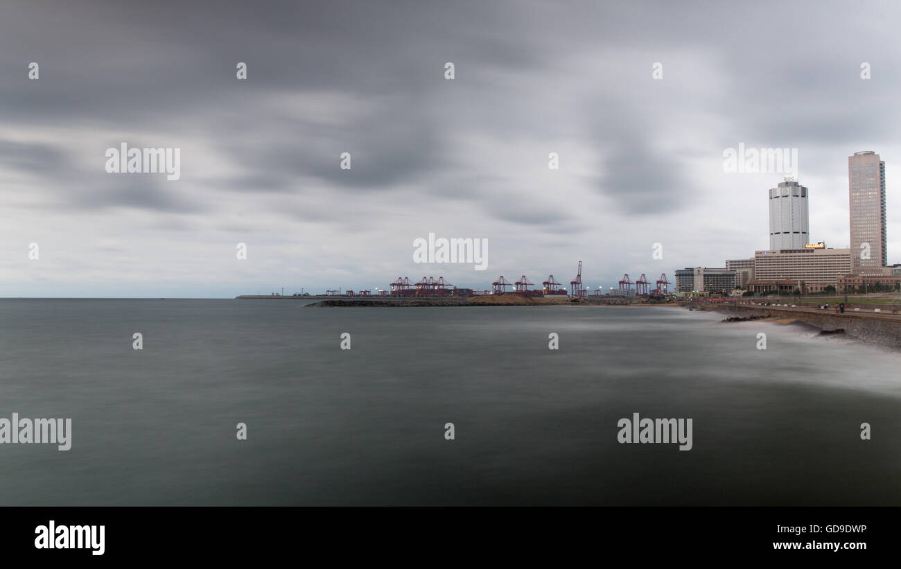 Long exposure photograph of Colombo, Sri Lanka on an evening in rainy ...