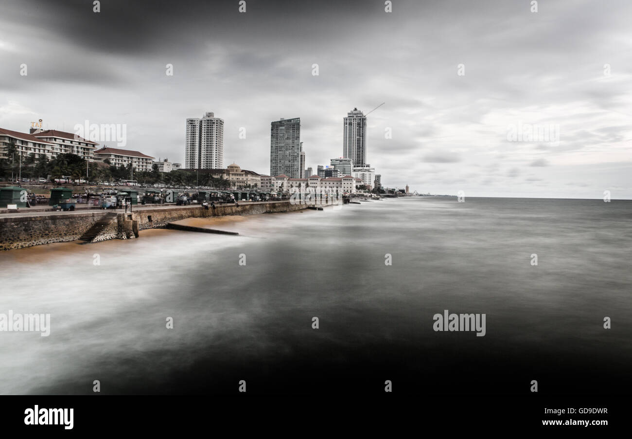 Long exposure photograph of Colombo, Sri Lanka on an evening in rainy ...