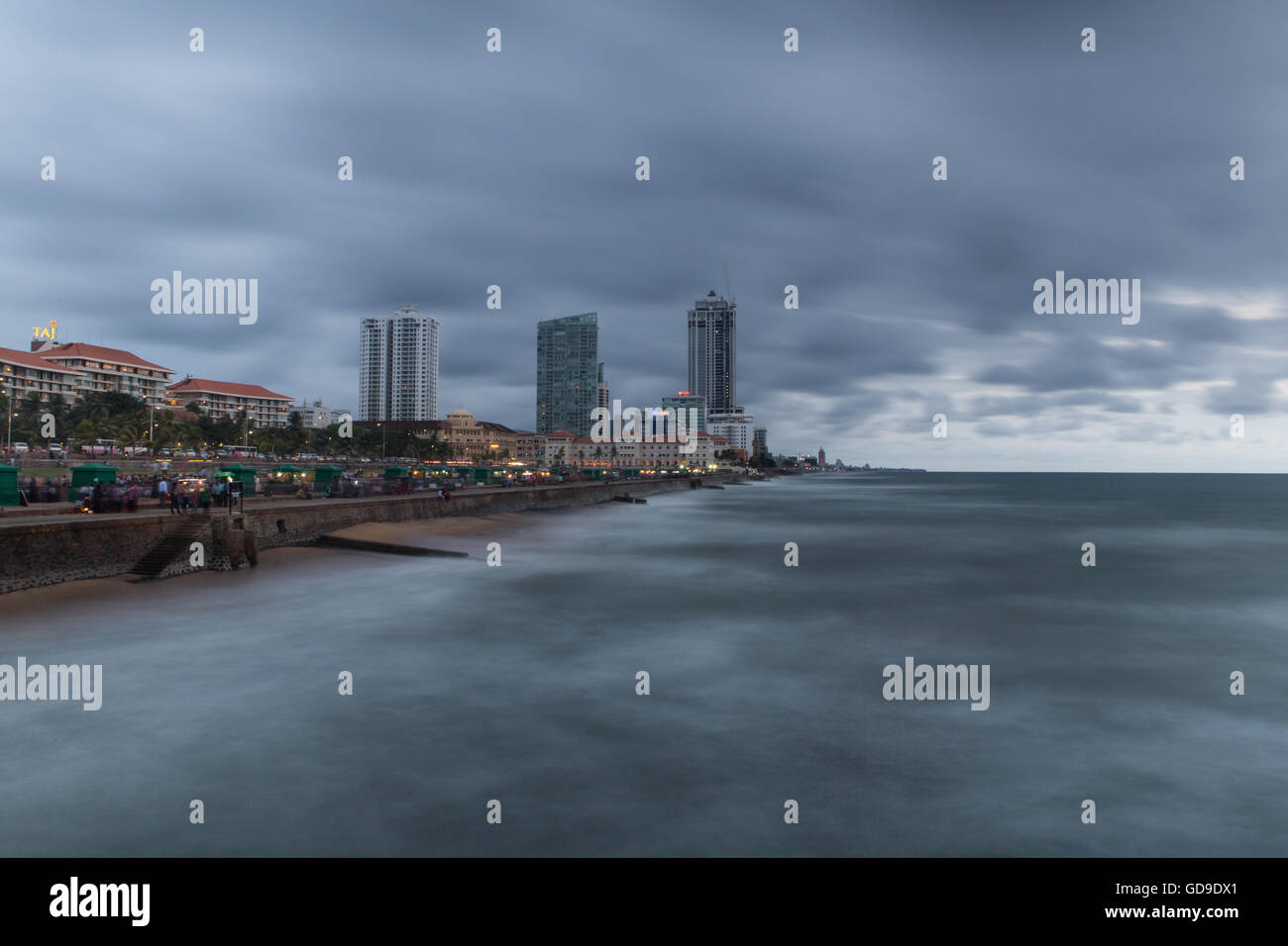 Long exposure photograph of Colombo, Sri Lanka on an evening in rainy ...