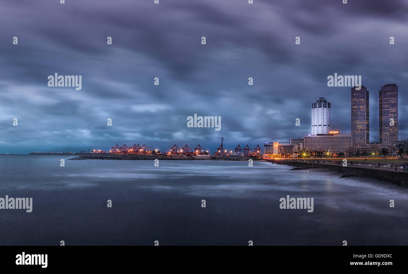 Long exposure photograph of Colombo, Sri Lanka on an evening in rainy ...