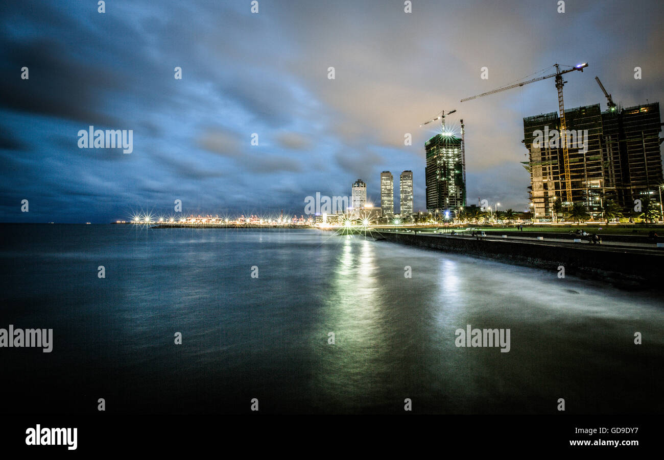 Long exposure photograph of Colombo, Sri Lanka on an evening in rainy ...