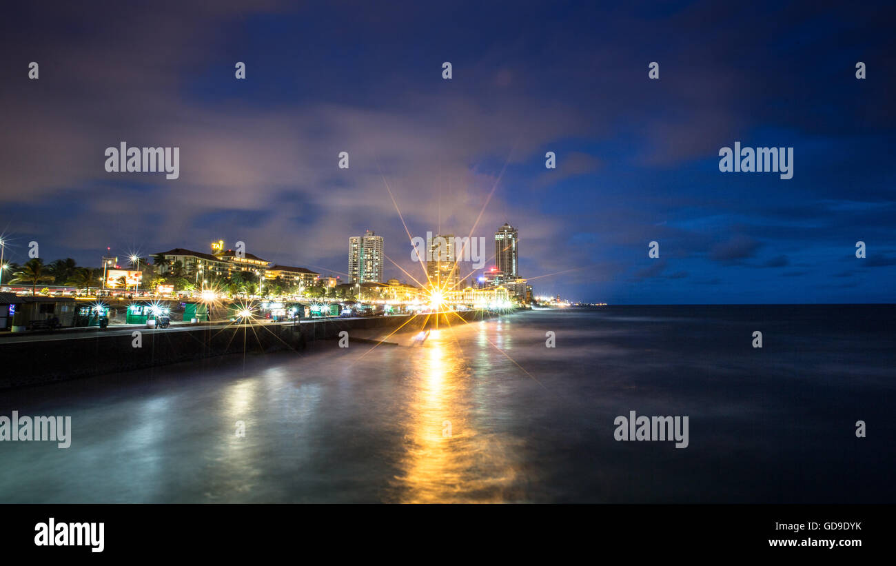 Long exposure photograph of Colombo, Sri Lanka on an evening in rainy ...