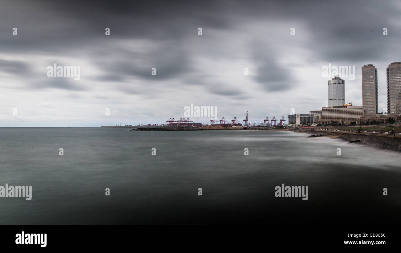 Long exposure photograph of Colombo, Sri Lanka on an evening in rainy ...