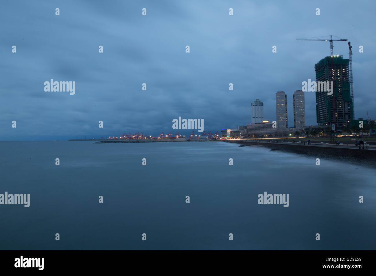 Long exposure photograph of Colombo, Sri Lanka on an evening in rainy ...