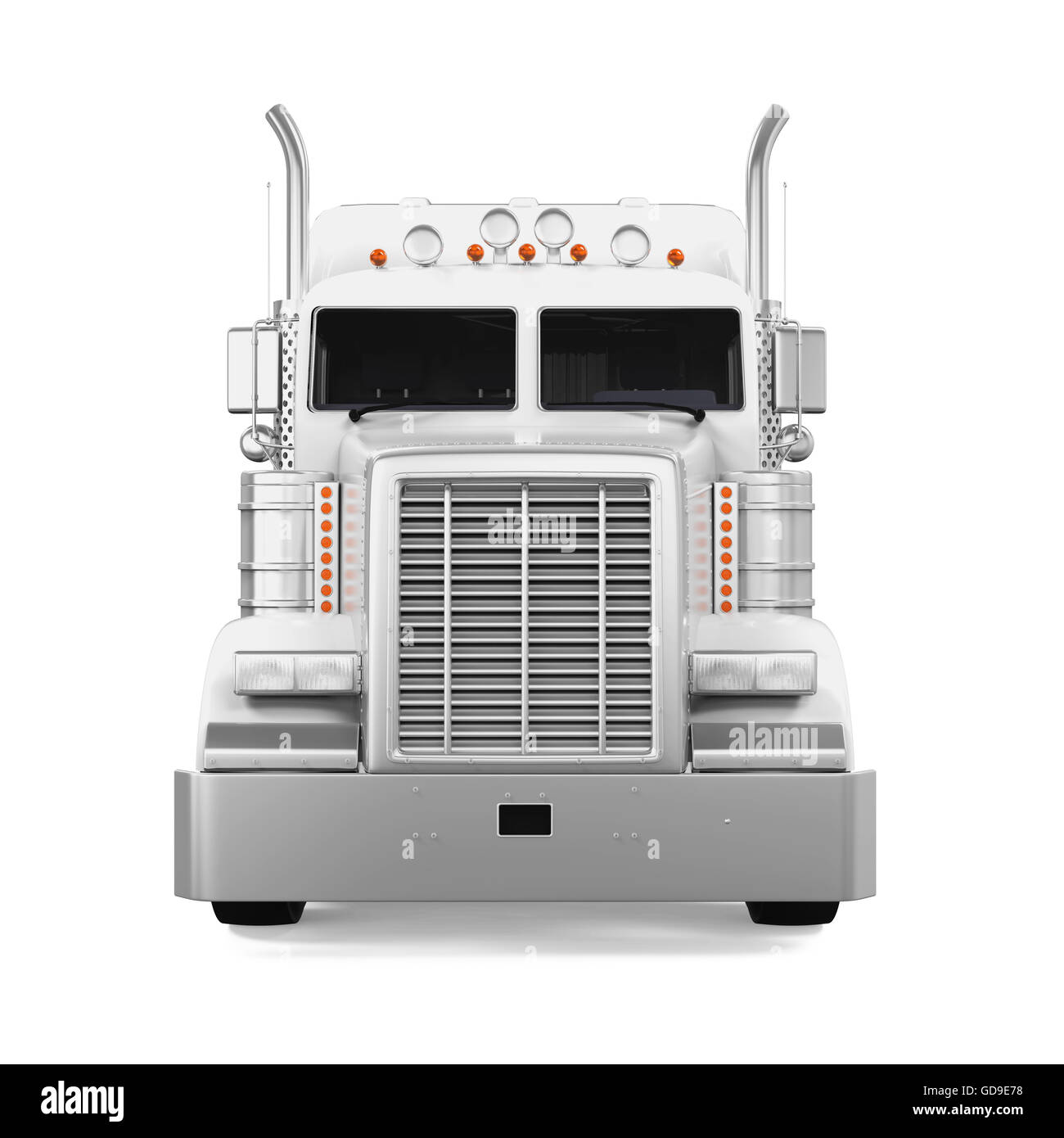 White Trailer Truck Stock Photo - Alamy