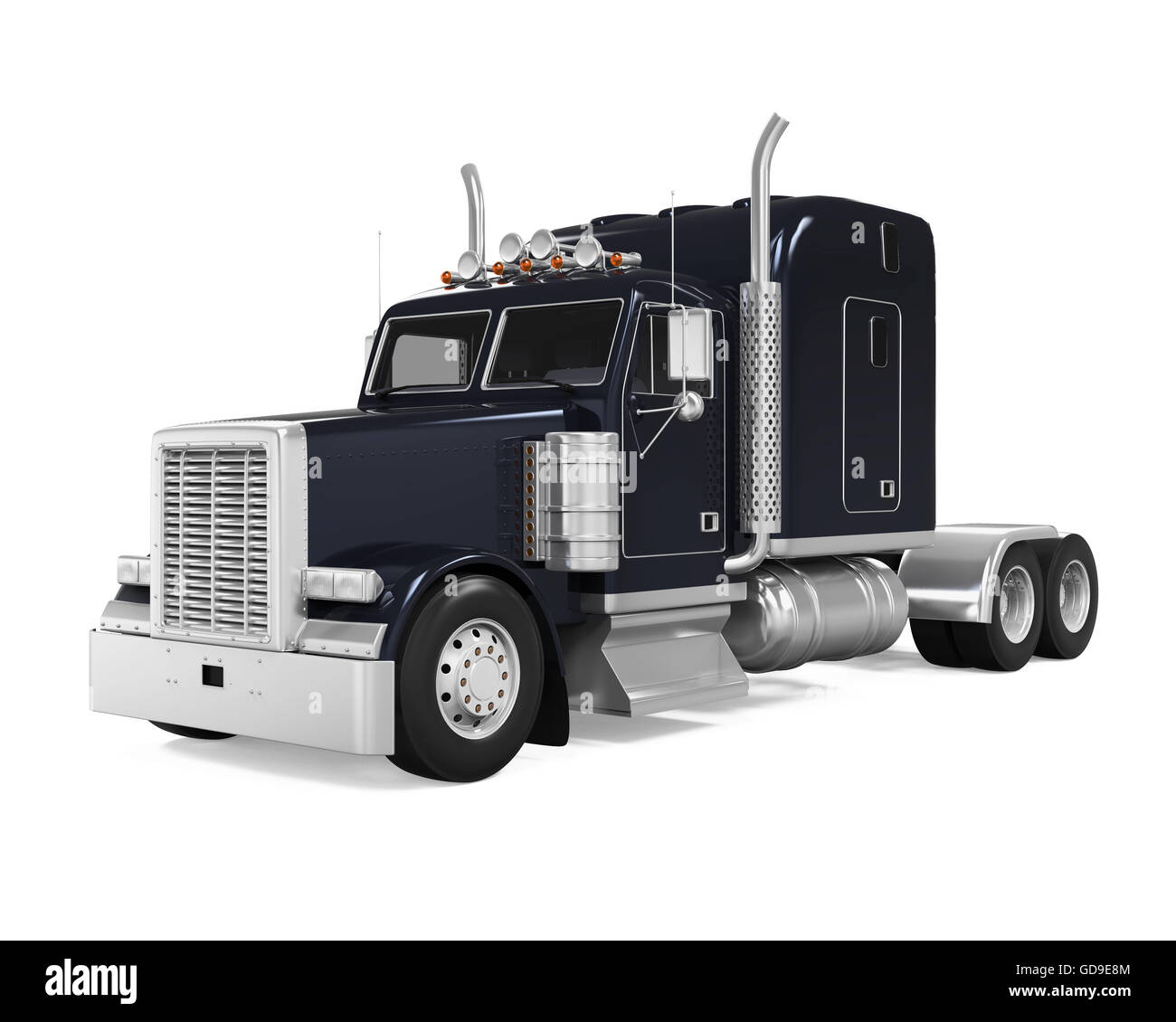 Black Trailer Truck Stock Photo - Alamy