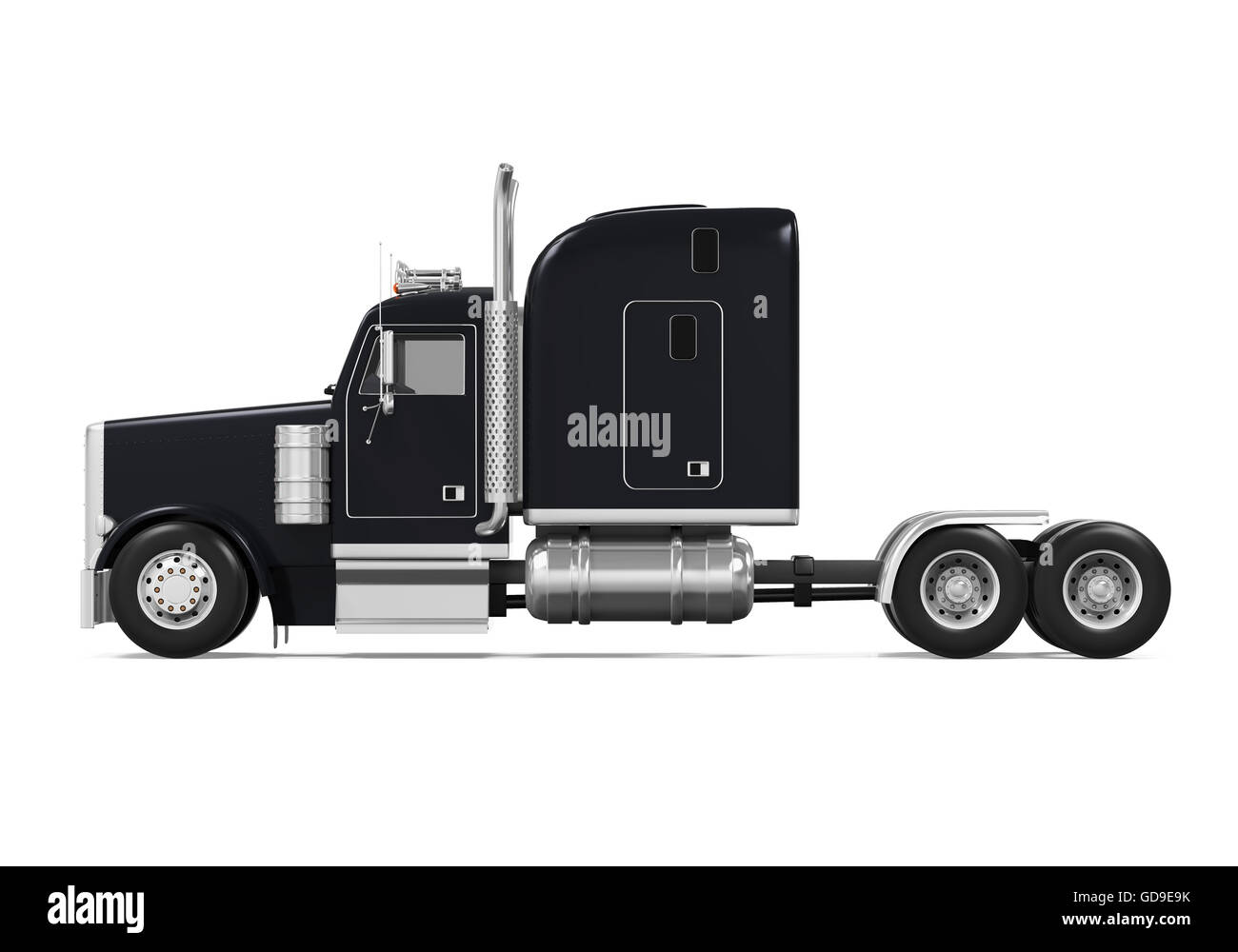 Black Trailer Truck Stock Photo - Alamy