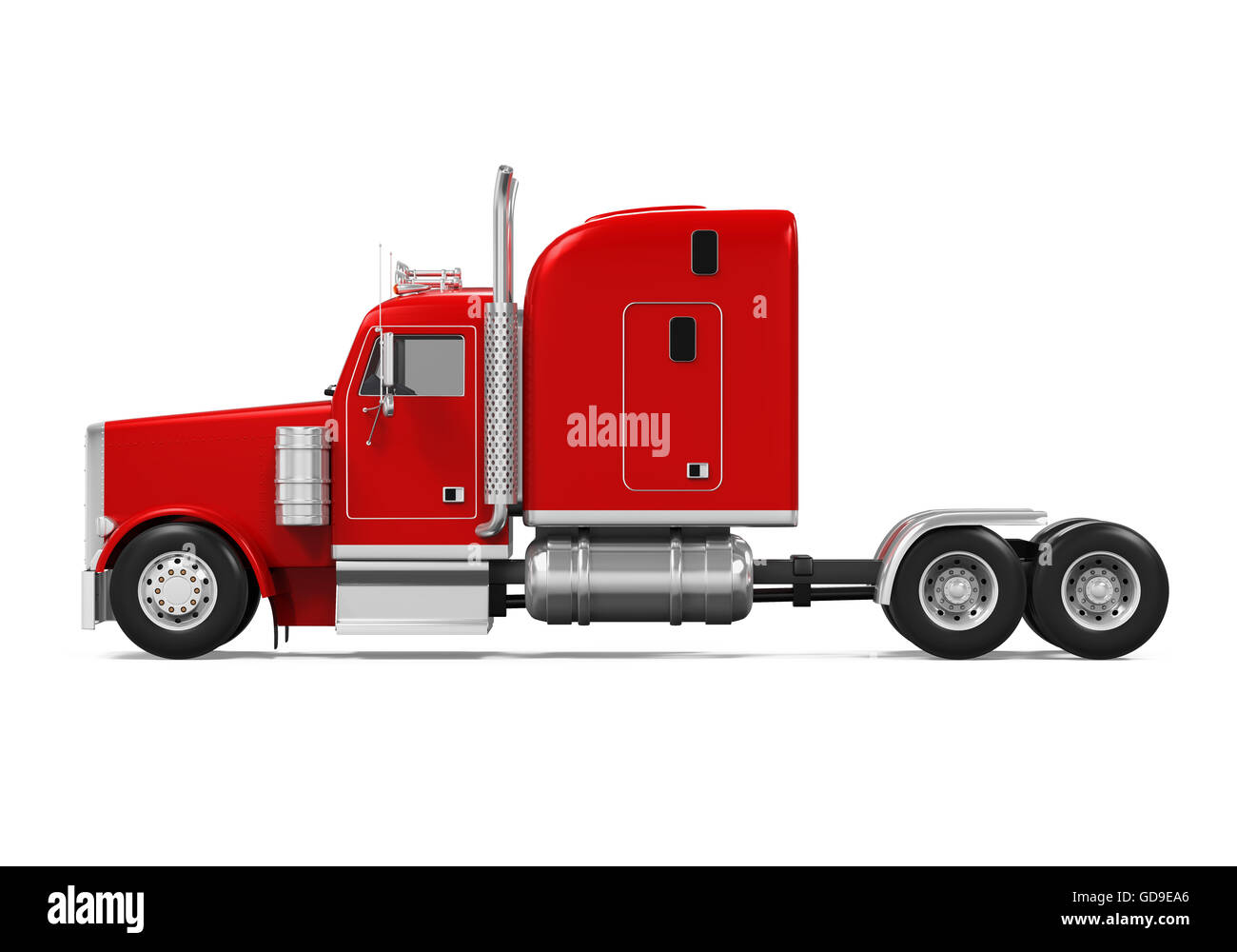 Red Trailer Truck Stock Photo - Alamy