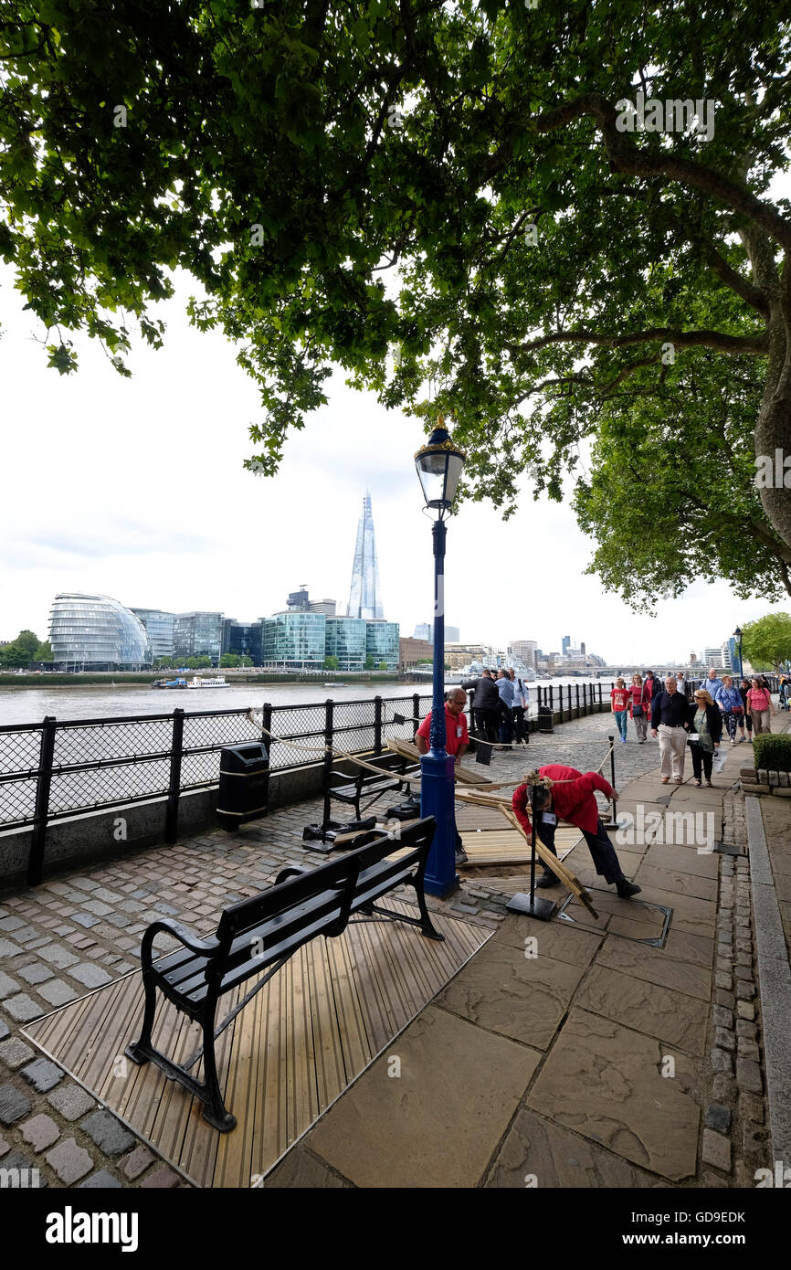 The Shard and London skyline from Victoria Embankment London Stock ...