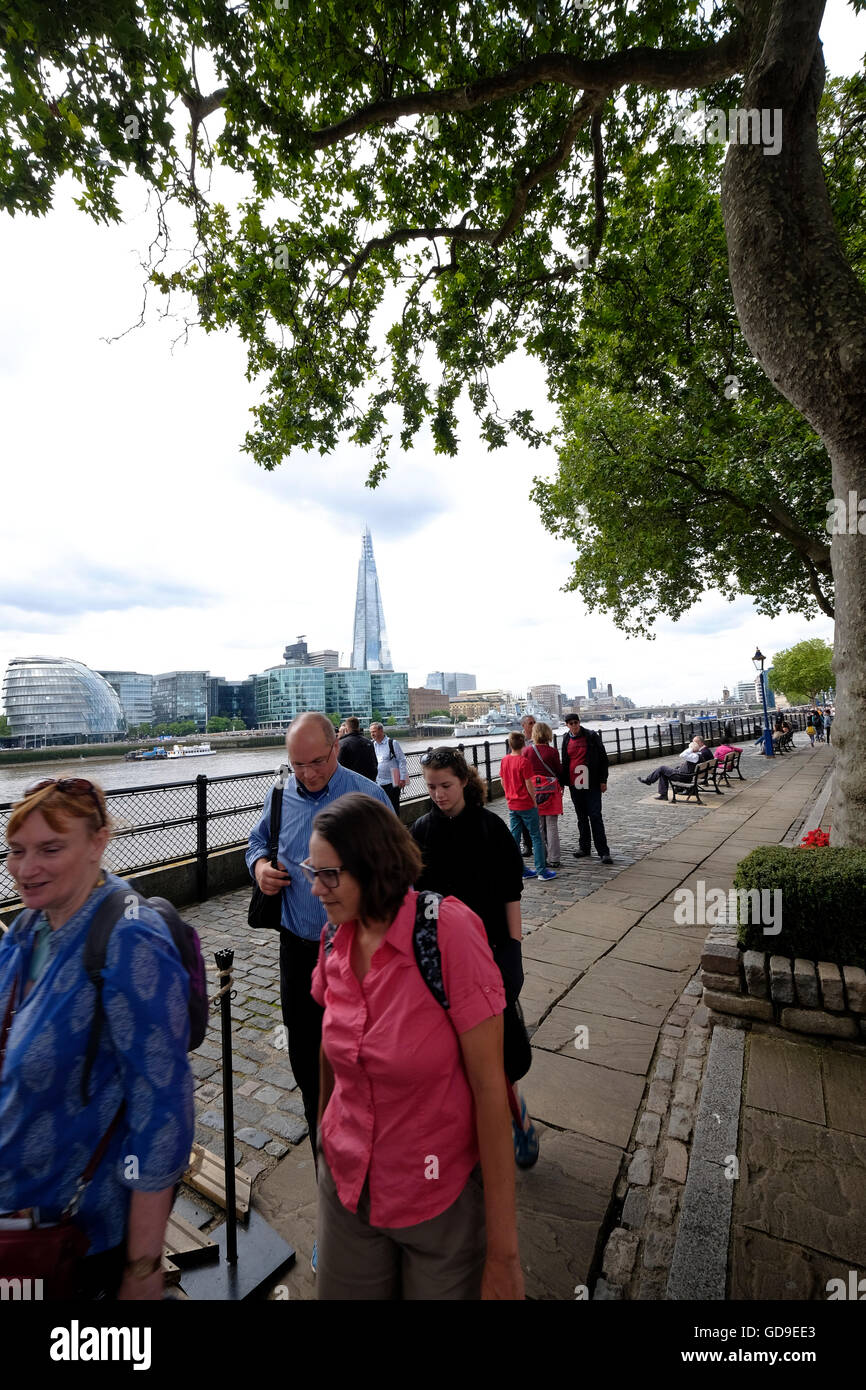 The Shard and London skyline from Victoria Embankment London Stock ...