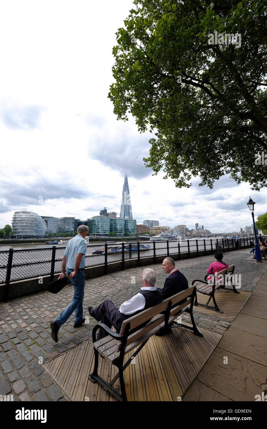 The Shard and London skyline from Victoria Embankment London Stock ...