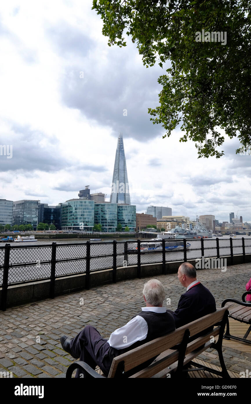 The Shard a London landmark and London skyline from Victoria Embankment ...