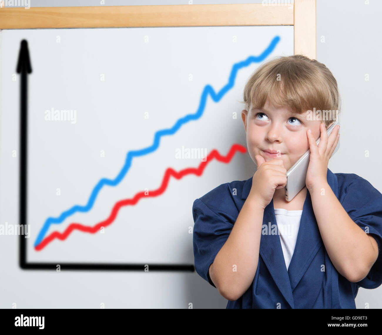 girl leads an active trader telephone conversations Stock Photo - Alamy