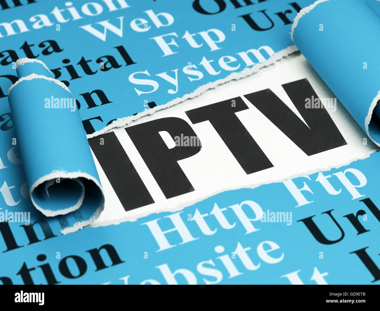 Web development concept: black text IPTV under the piece of torn paper Stock Photo - Alamy