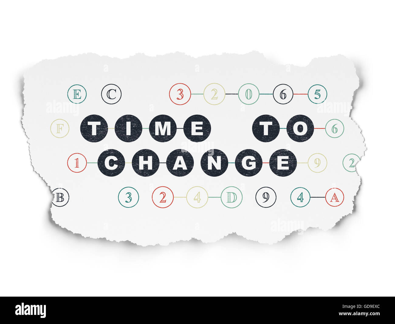 Timeline concept: Time to Change on Torn Paper background Stock Photo ...