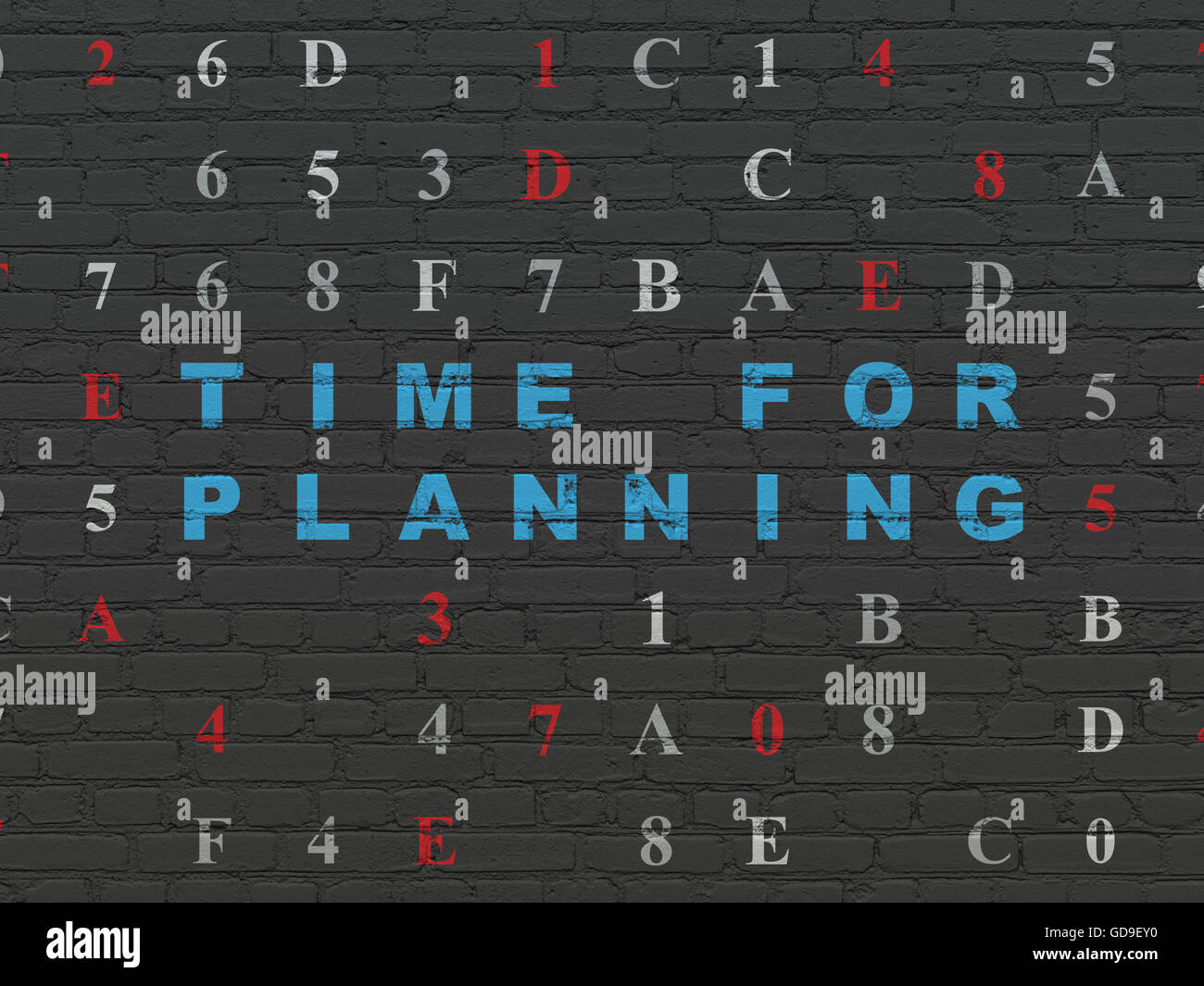 Timeline concept: Time for Planning on wall background Stock Photo - Alamy