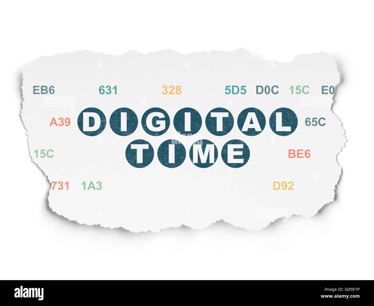 Timeline concept: Digital Time on Torn Paper background Stock Photo - Alamy