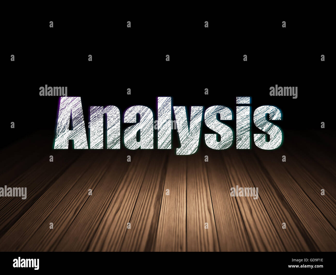 Marketing concept: Analysis in grunge dark room Stock Photo - Alamy