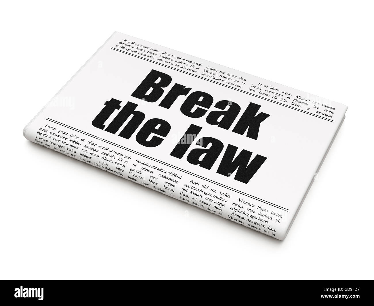 Law concept: newspaper headline Break The Law Stock Photo - Alamy