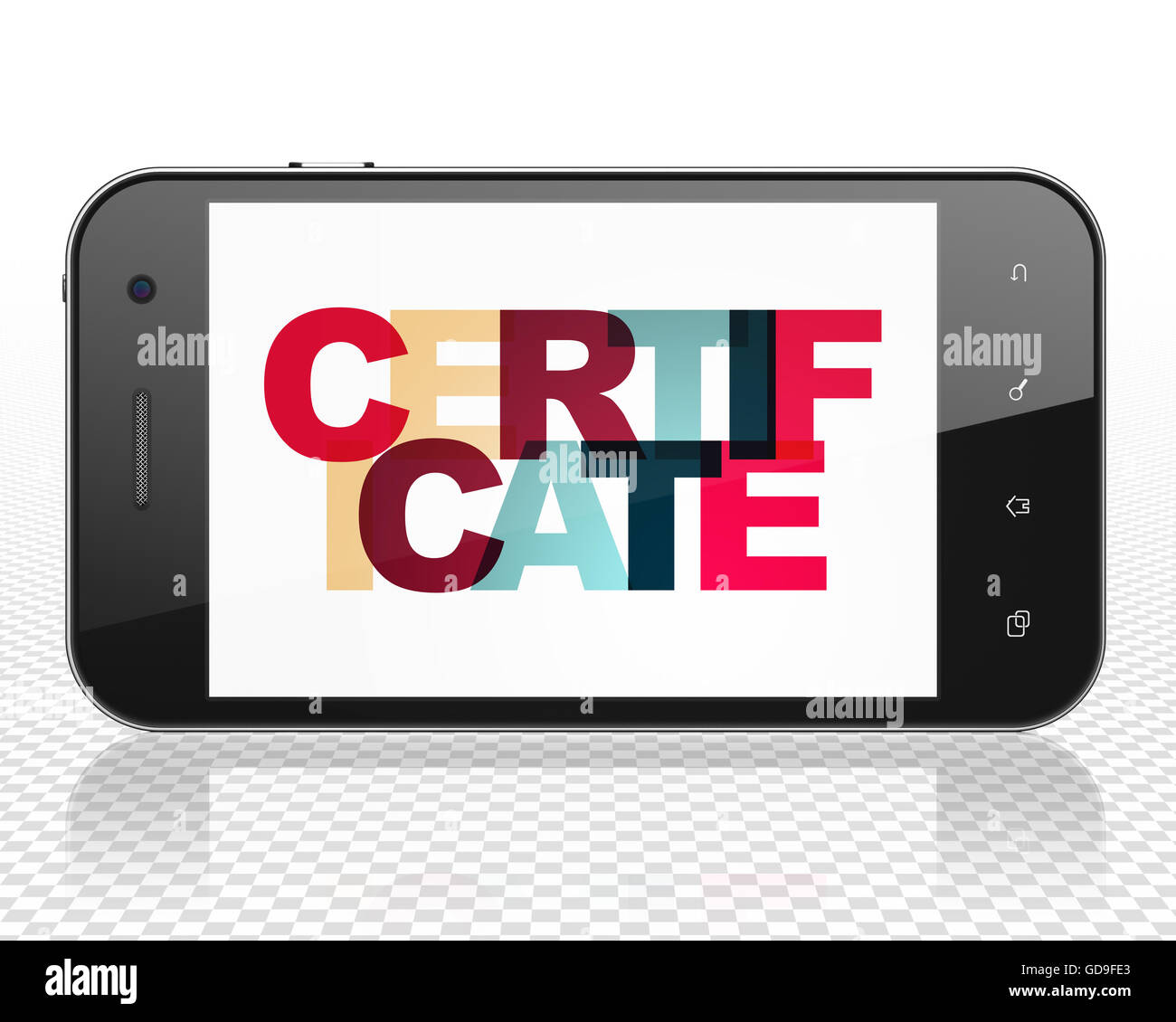 Law concept: Smartphone with Certificate on display Stock Photo - Alamy