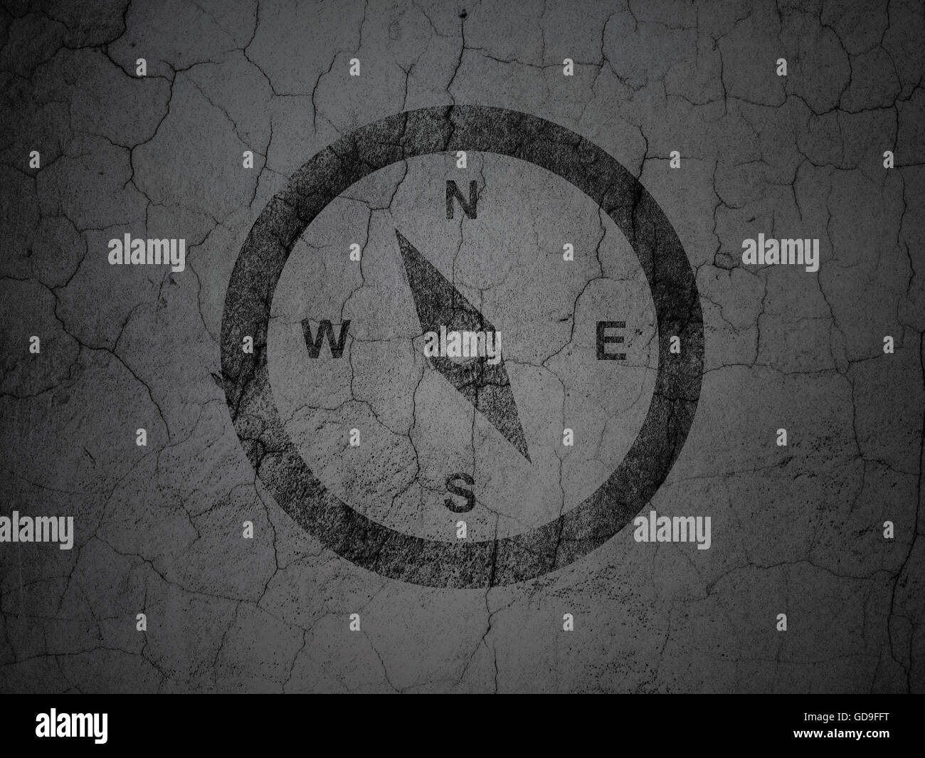 Travel concept: Compass on grunge wall background Stock Photo - Alamy