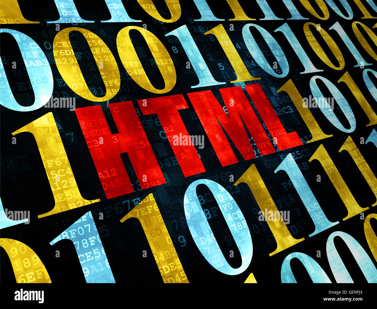 Software concept: Html on Digital background Stock Photo - Alamy