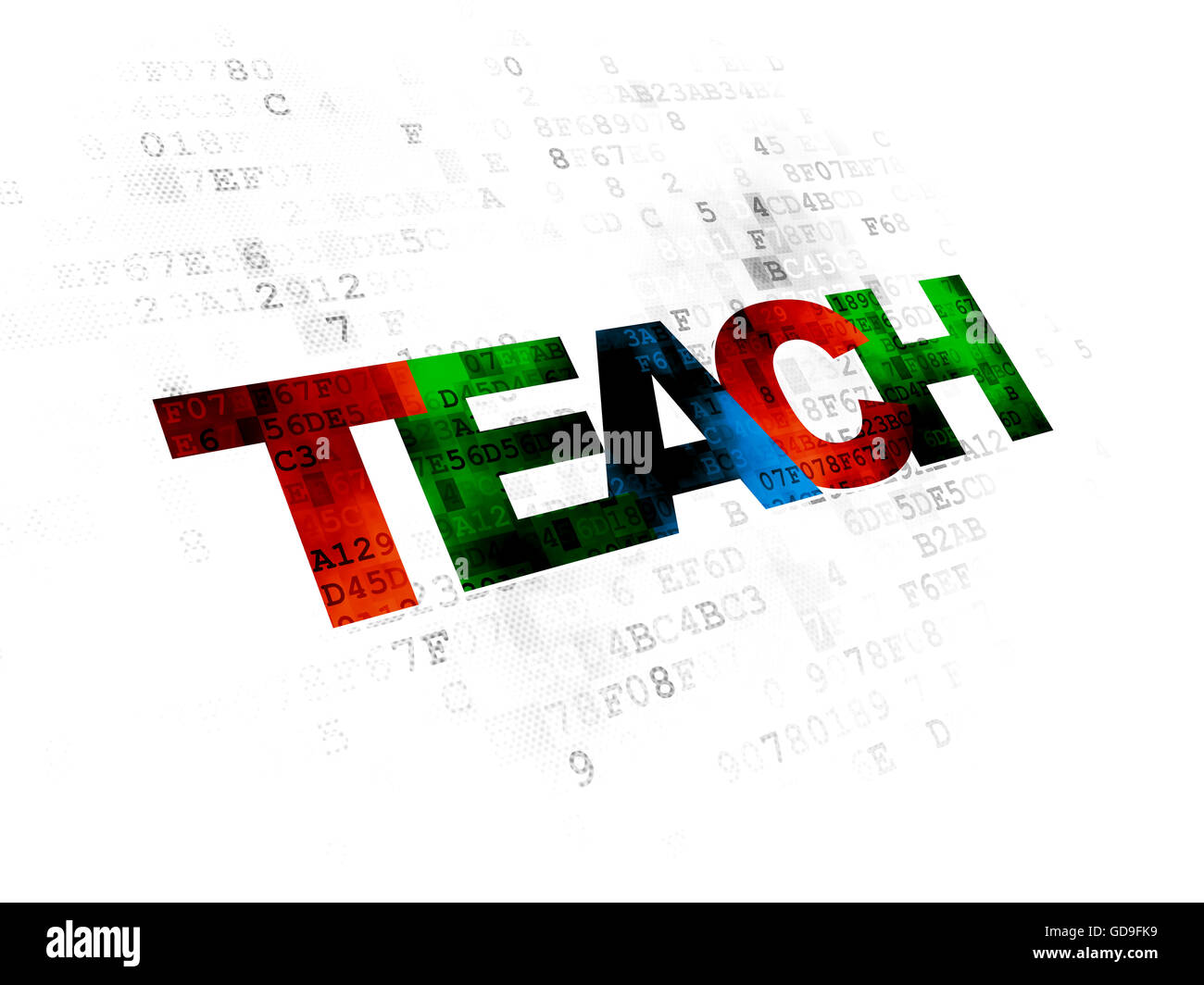 Education concept: Teach on Digital background Stock Photo - Alamy