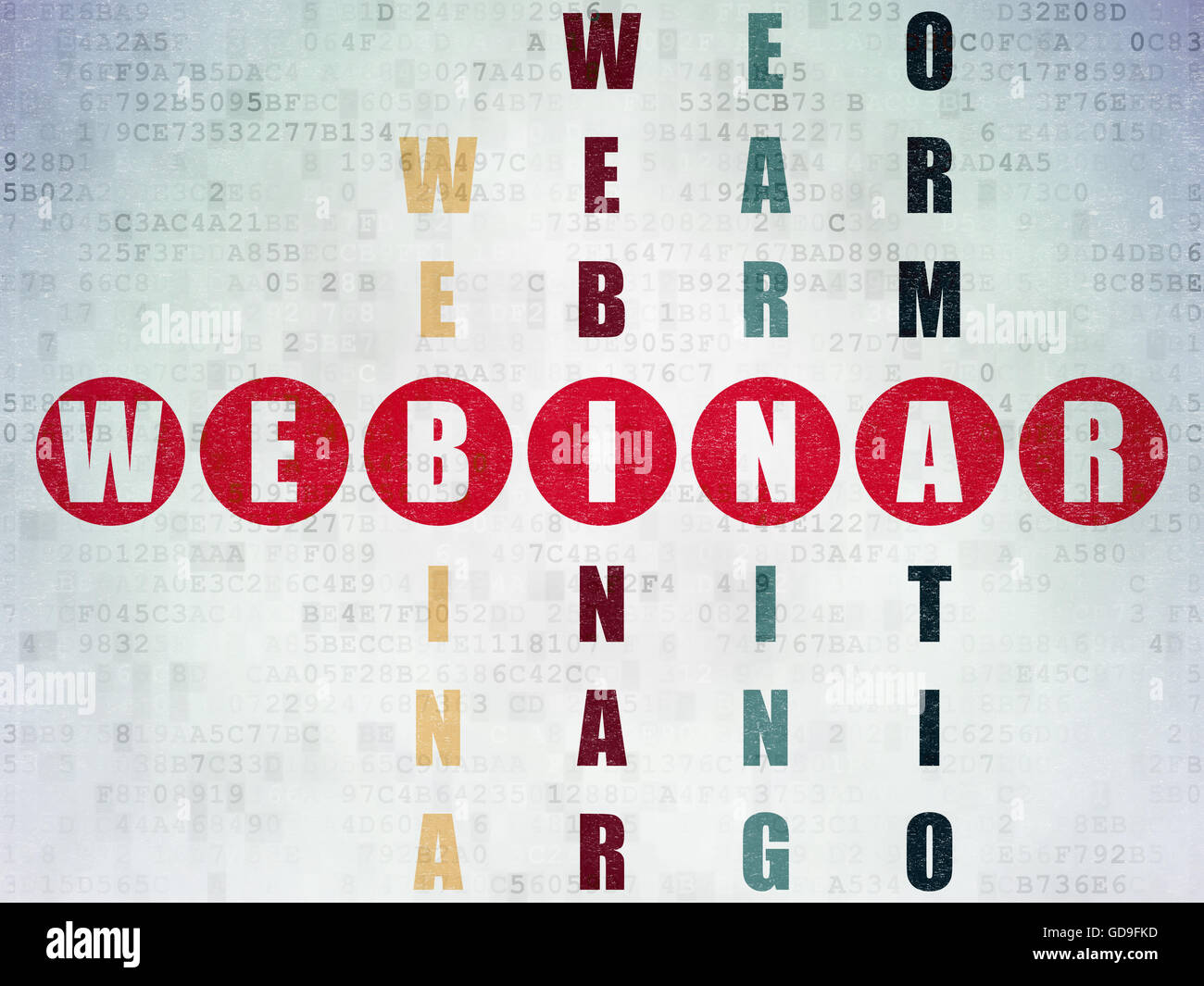 Education concept: Webinar in Crossword Puzzle Stock Photo - Alamy