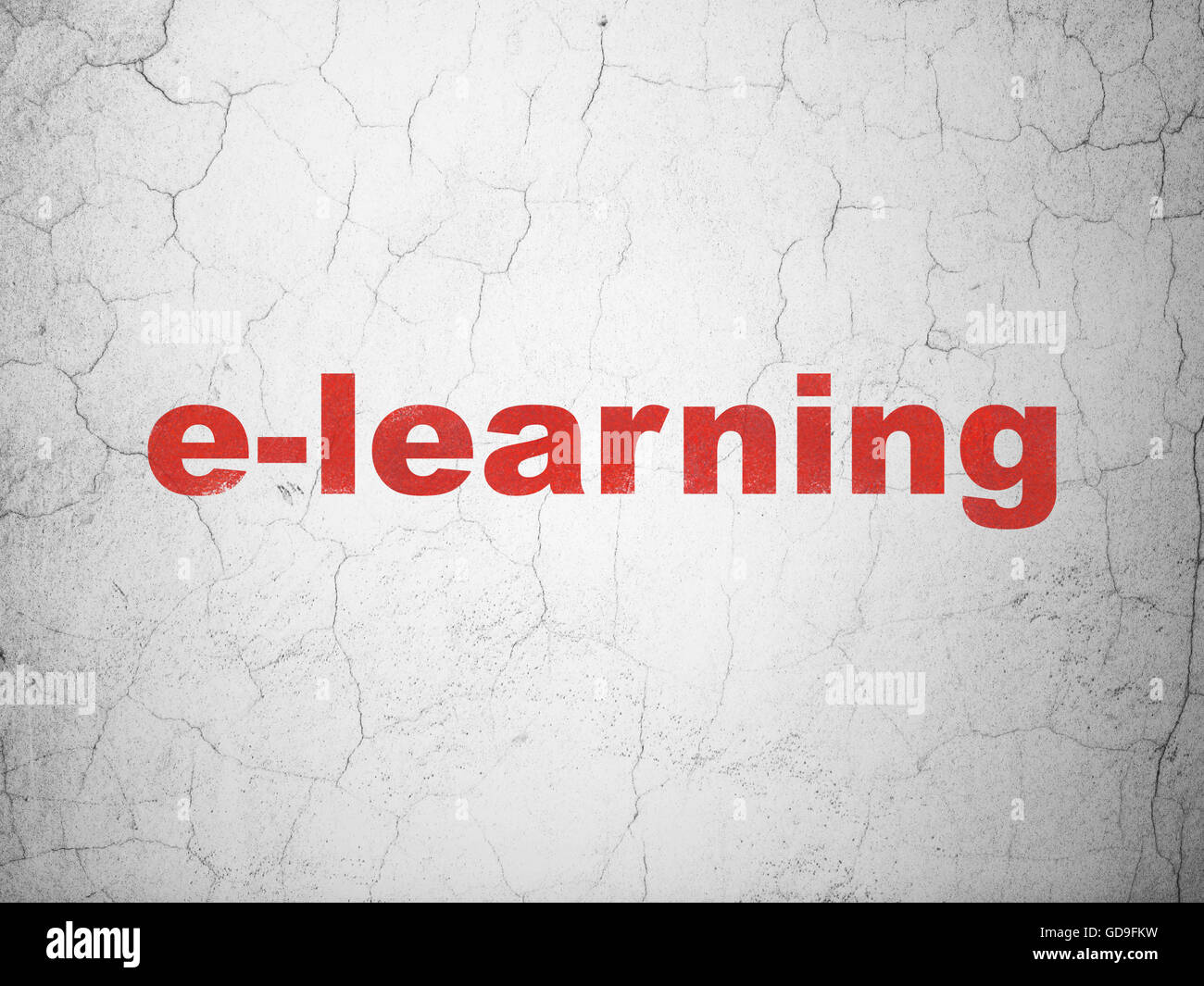 Education concept: E-learning on wall background Stock Photo - Alamy