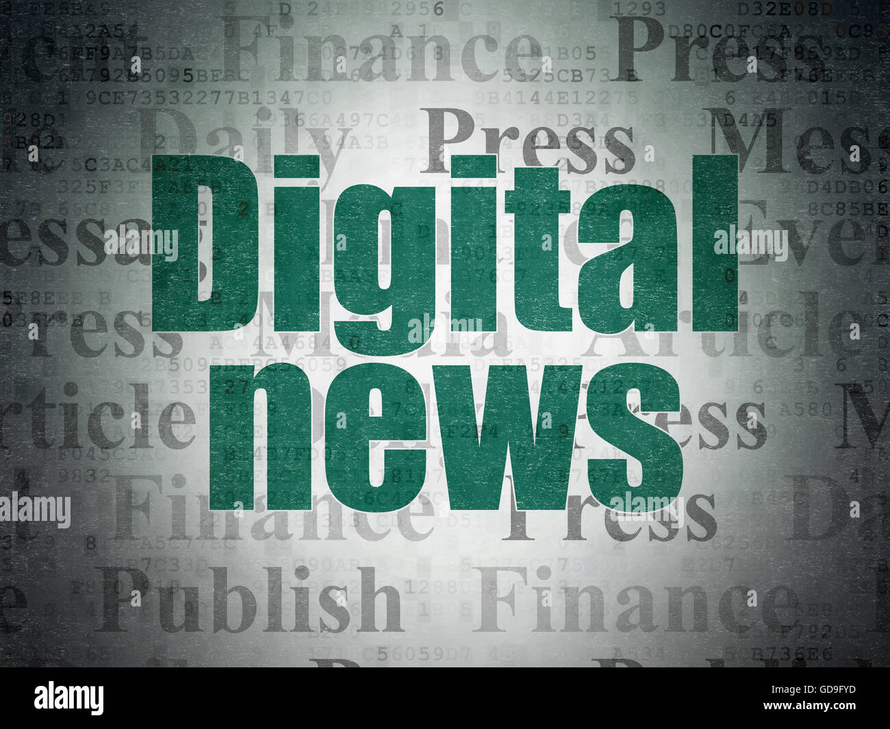 News concept: Digital News on Digital Data Paper background Stock Photo ...