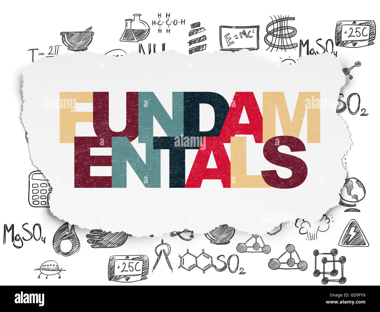 Science concept: Fundamentals on Torn Paper background Stock Photo - Alamy