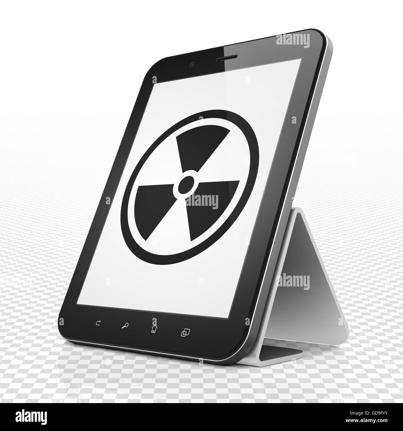 Science concept: Tablet Computer with Radiation on display Stock Photo ...