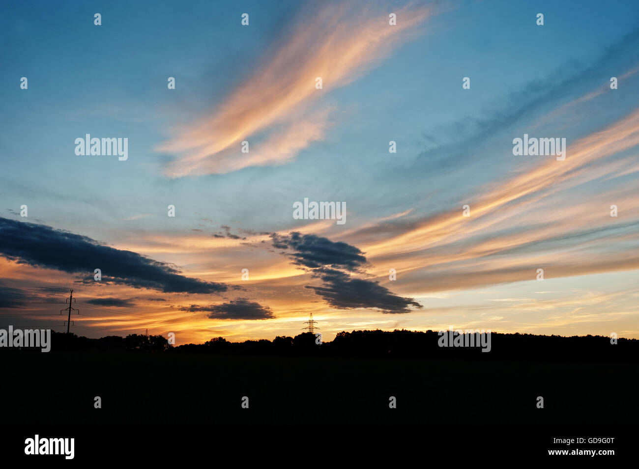 View of sunset and sky background at evening Stock Photo - Alamy