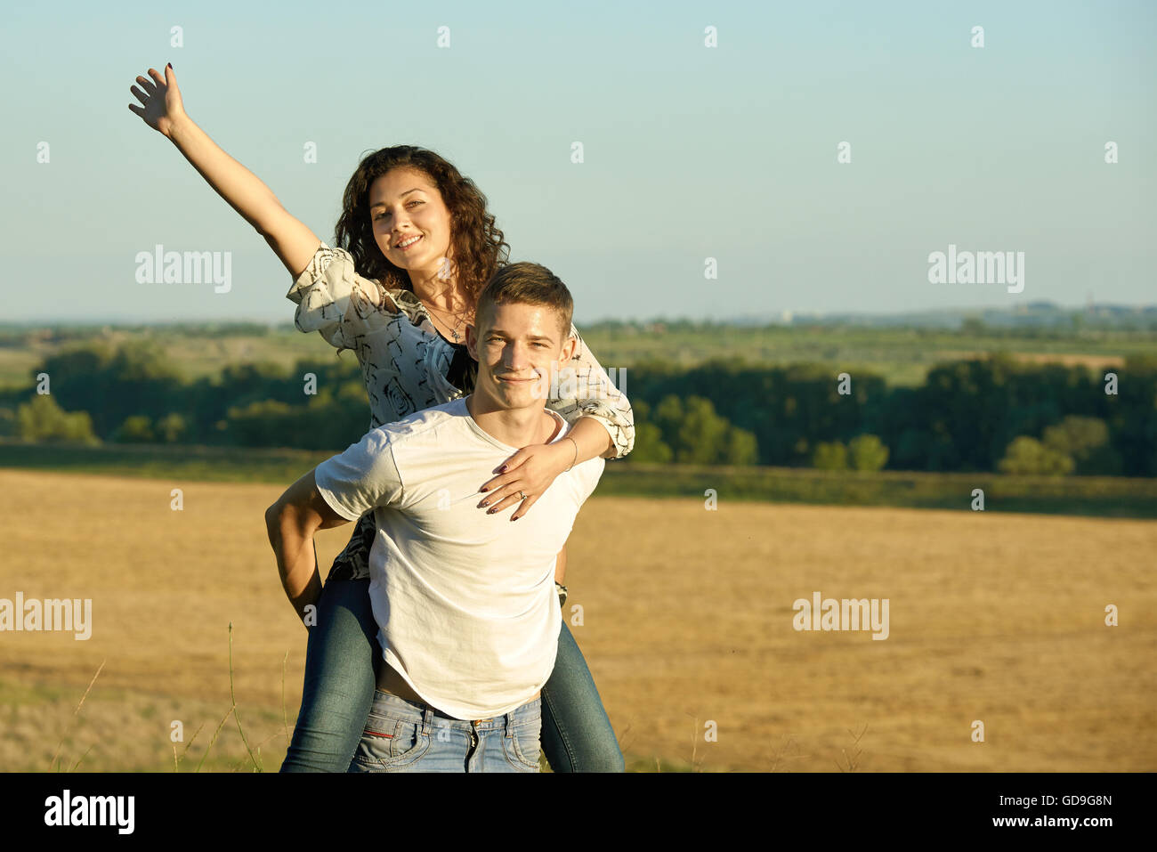 Girl riding man back hi-res stock photography and images - Alamy