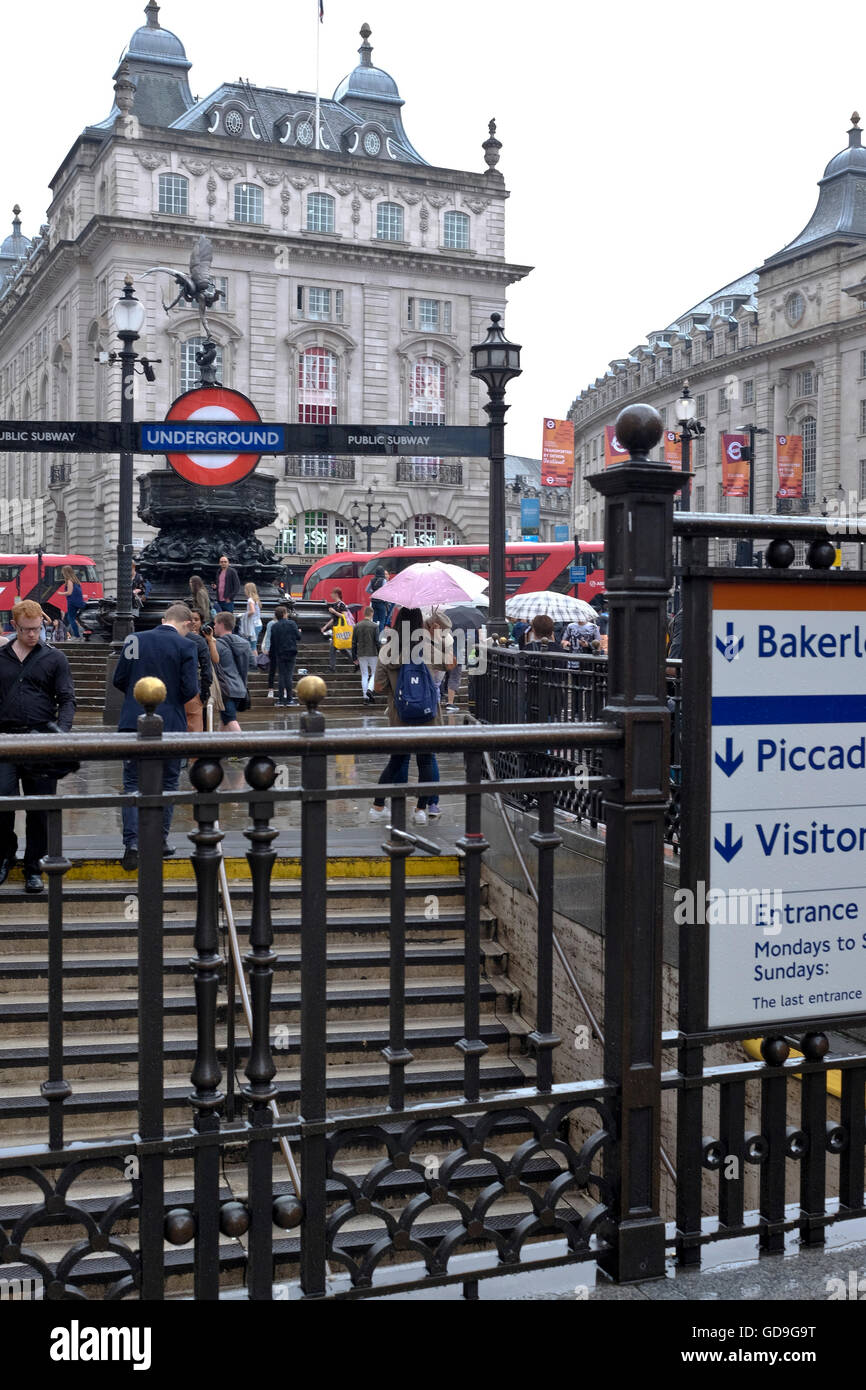 Piccadilly Circus London. Steps from the Piccadilly Circus underground ...