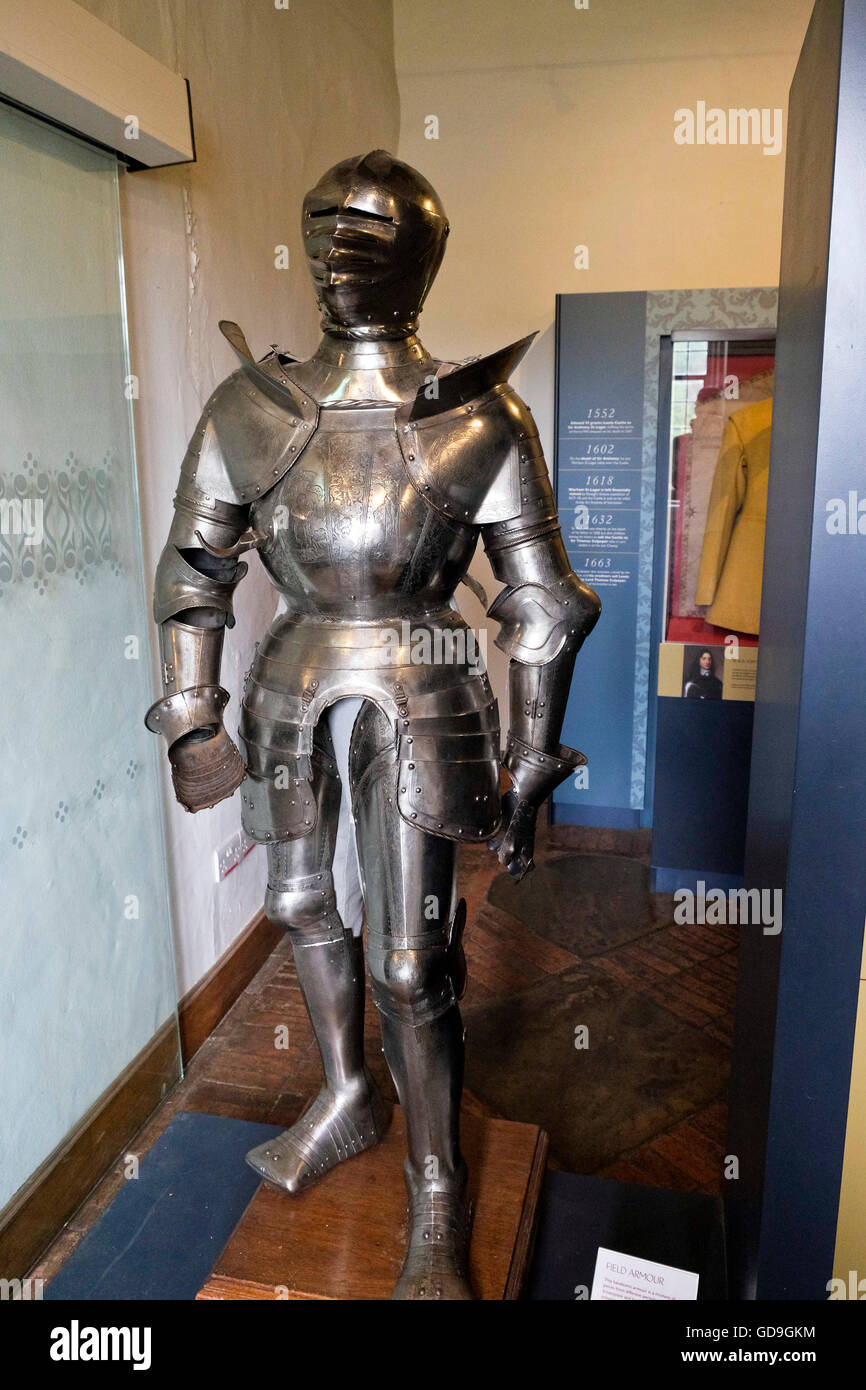 Suit of armor on display at Leeds Castle in Kent Stock Photo - Alamy