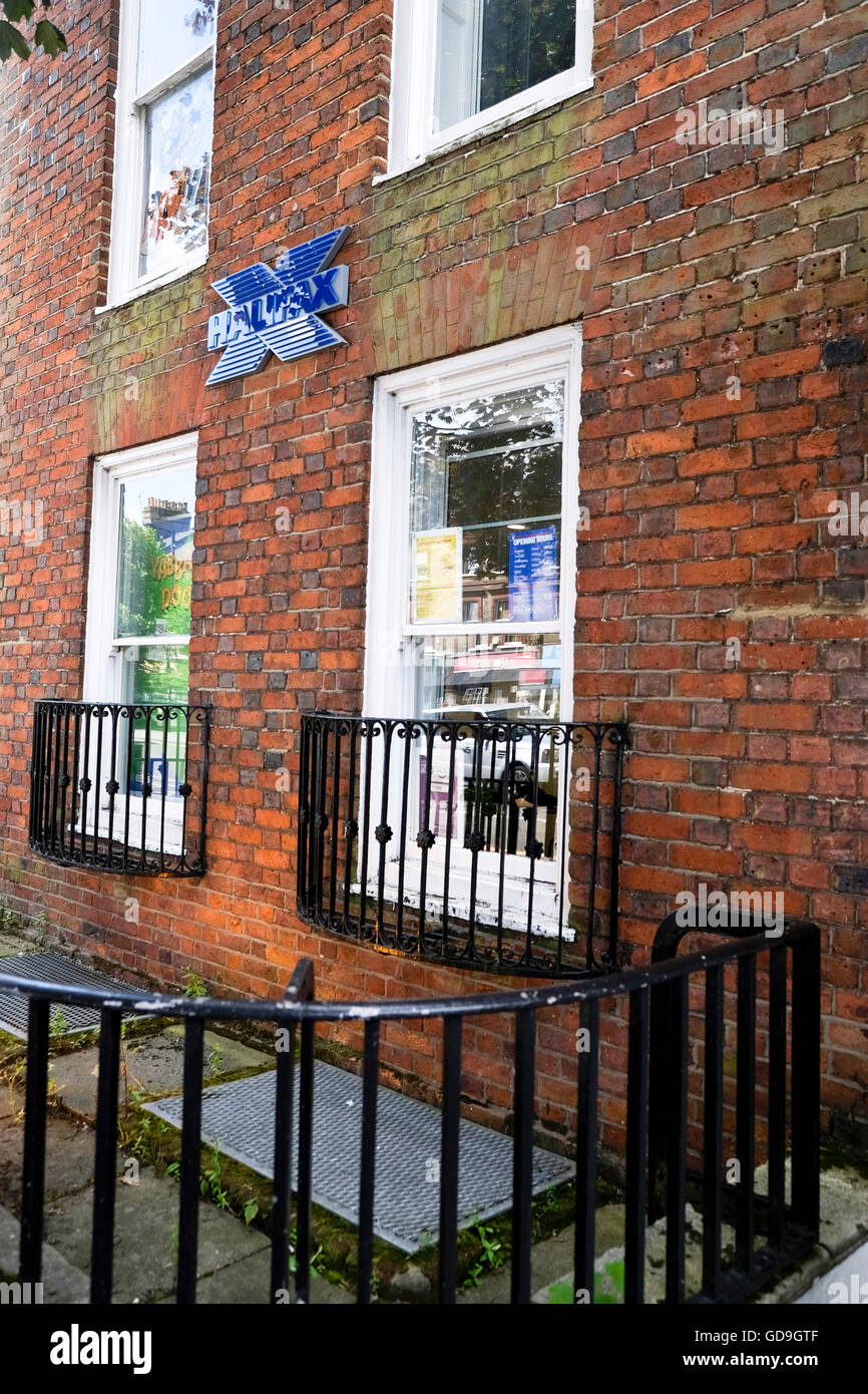 Halifax Bank sign on the side of a building in Brentwood Essex England ...