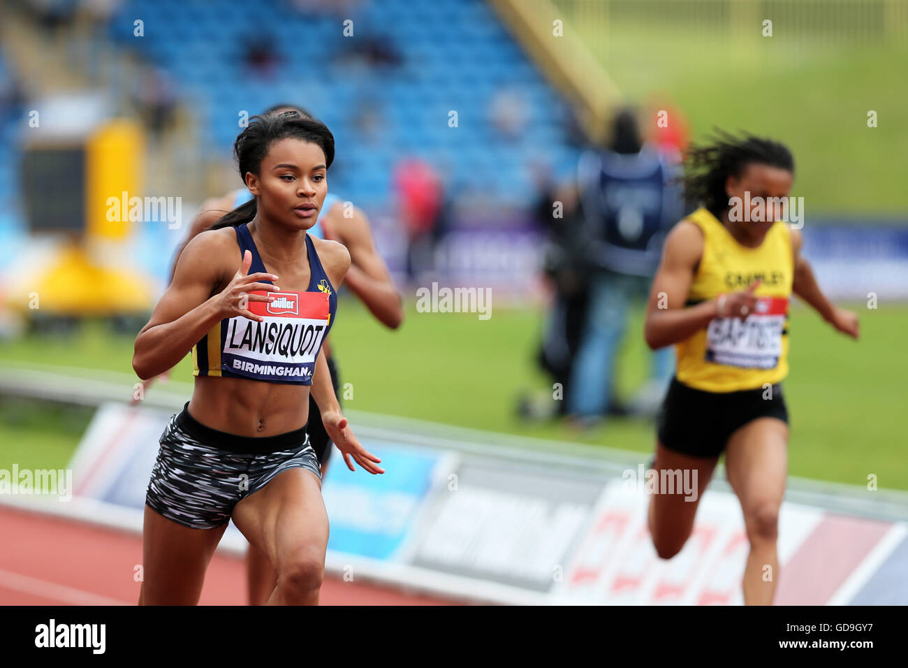 Imani LANSIQUOT running in the Women's 100m Semi Final 1, 2016 British ...