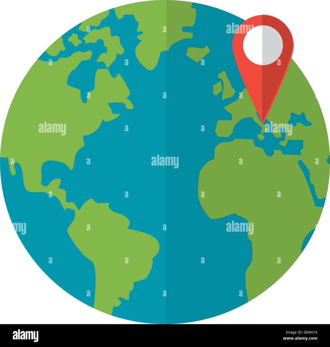 earth globe with gps pin icon Stock Vector Image & Art - Alamy