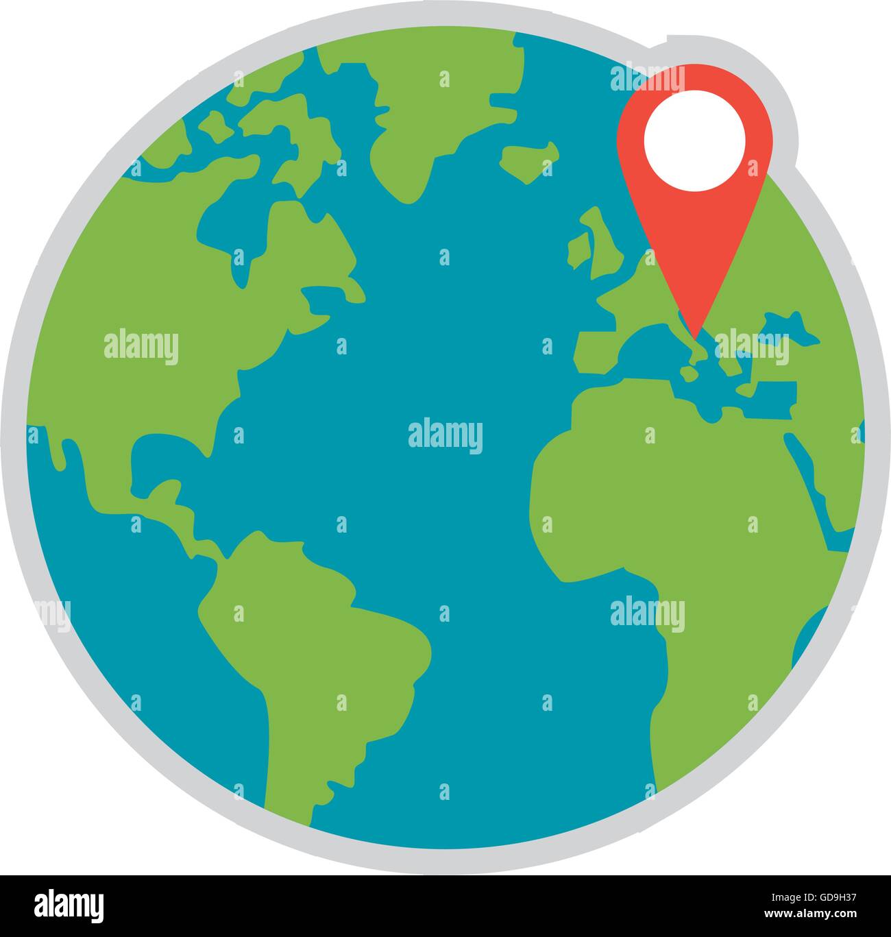 earth globe with gps pin icon Stock Vector Image & Art - Alamy