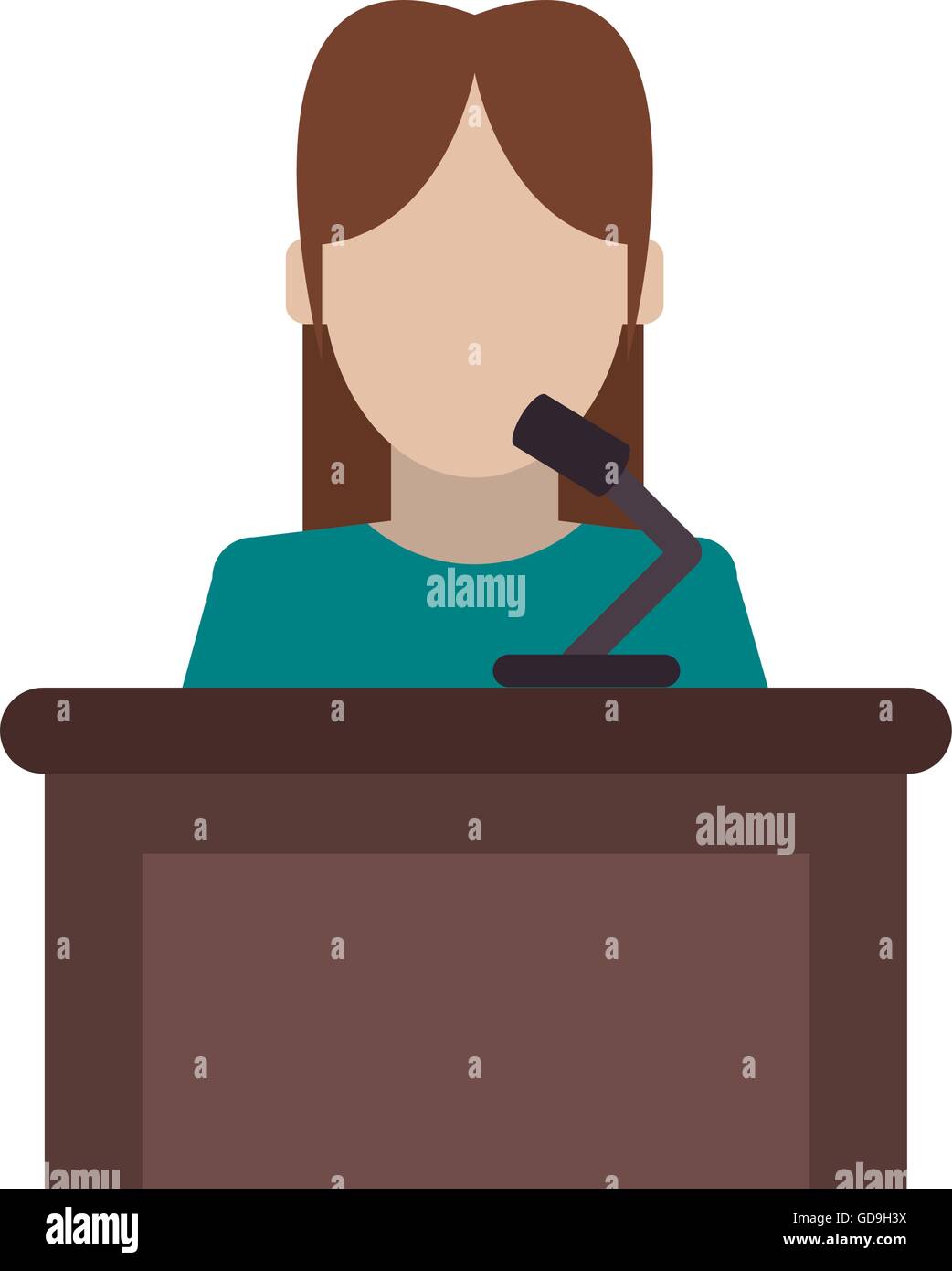 woman speaking on stand icon Stock Vector Image & Art - Alamy